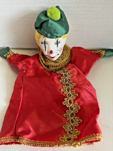 Procelain Red Clown Jester Silk Hand Glove Puppet | eBay