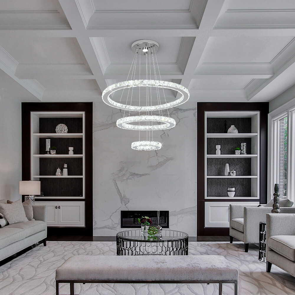 Acrylic Ring Chandelier Modern Led Ceiling Simple Hanging Decorative