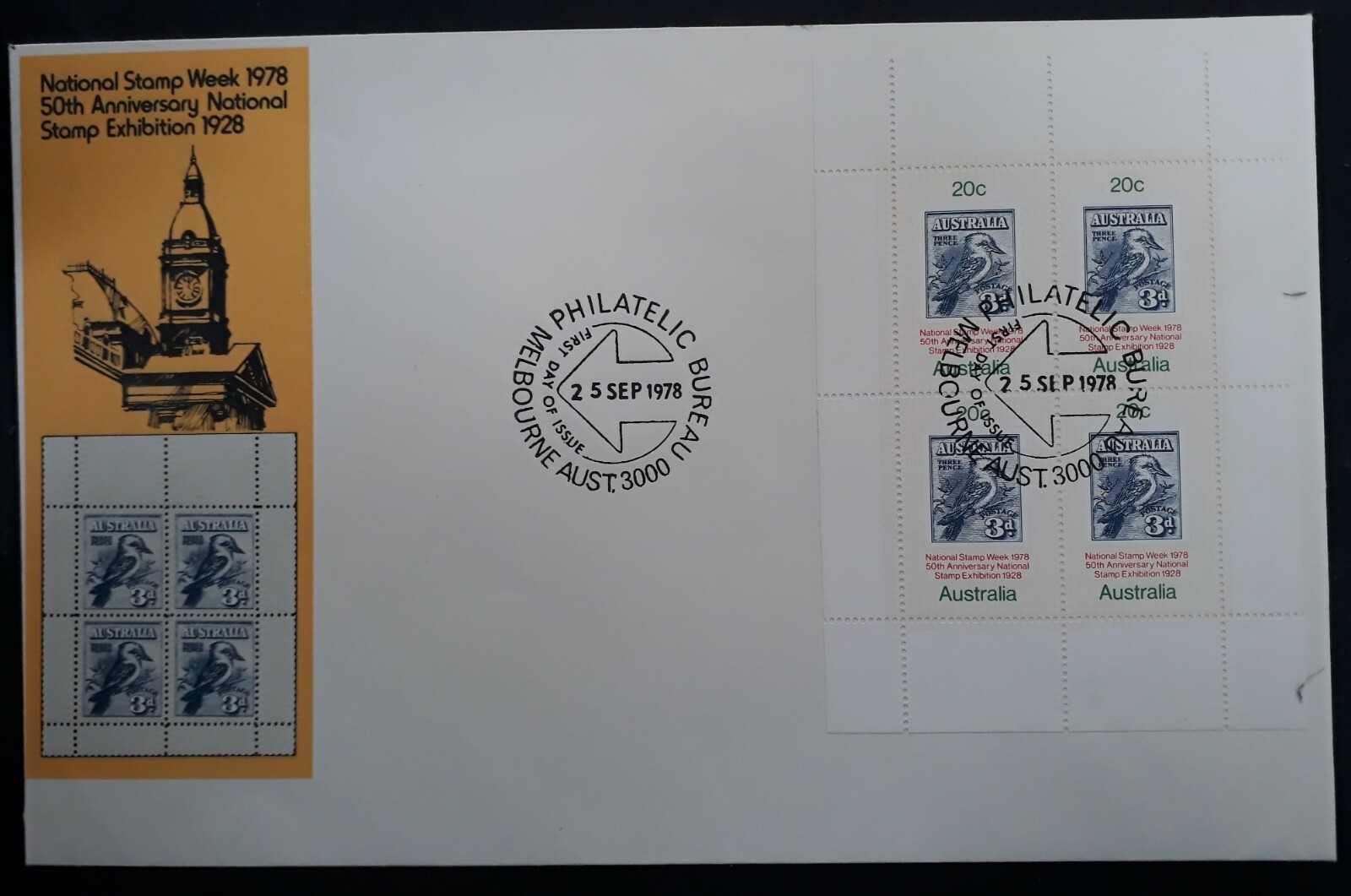 1978 Australia National Stamp Week & 50th Anniv Exhibition Cover w ...
