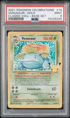Pokemon Venusaur Holo Celebrations Classic Collection 15/102 PSA 9 Mint ...