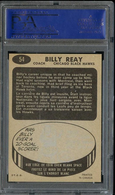 1965-66 Topps - #54 Billy Reay for sale online | eBay