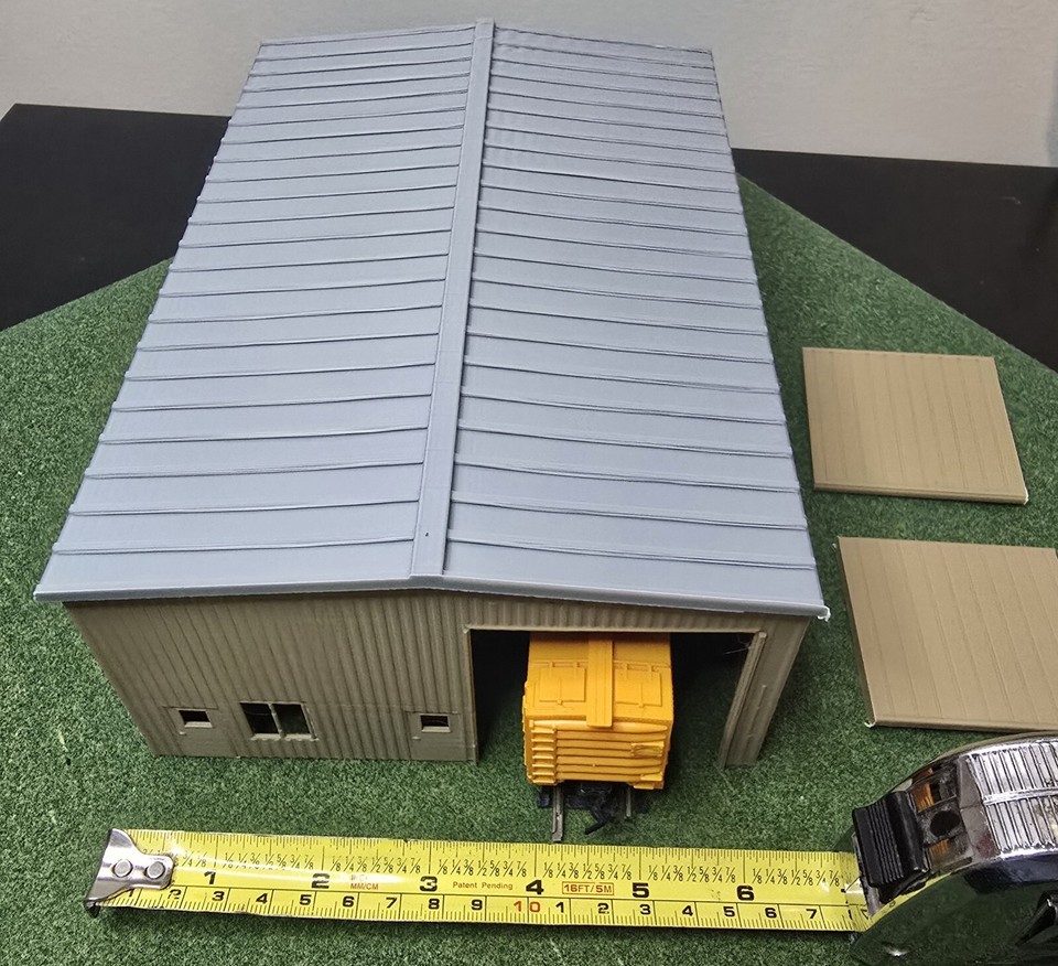 Ho Scale Warehouse Industry Diesel Garage Tan Walls Open Doors Free ...