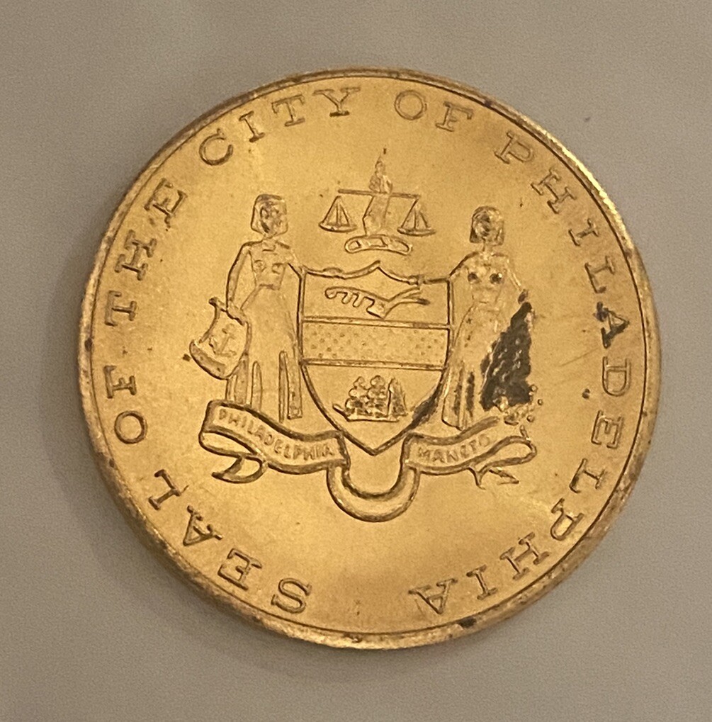 Seal Of The City Philadelphia Coin 1701 Founded By William Penn Gold ...