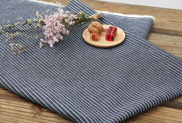 Washed denim Small stripe pattern cotton Fabric by the Yard 60" Wide ...