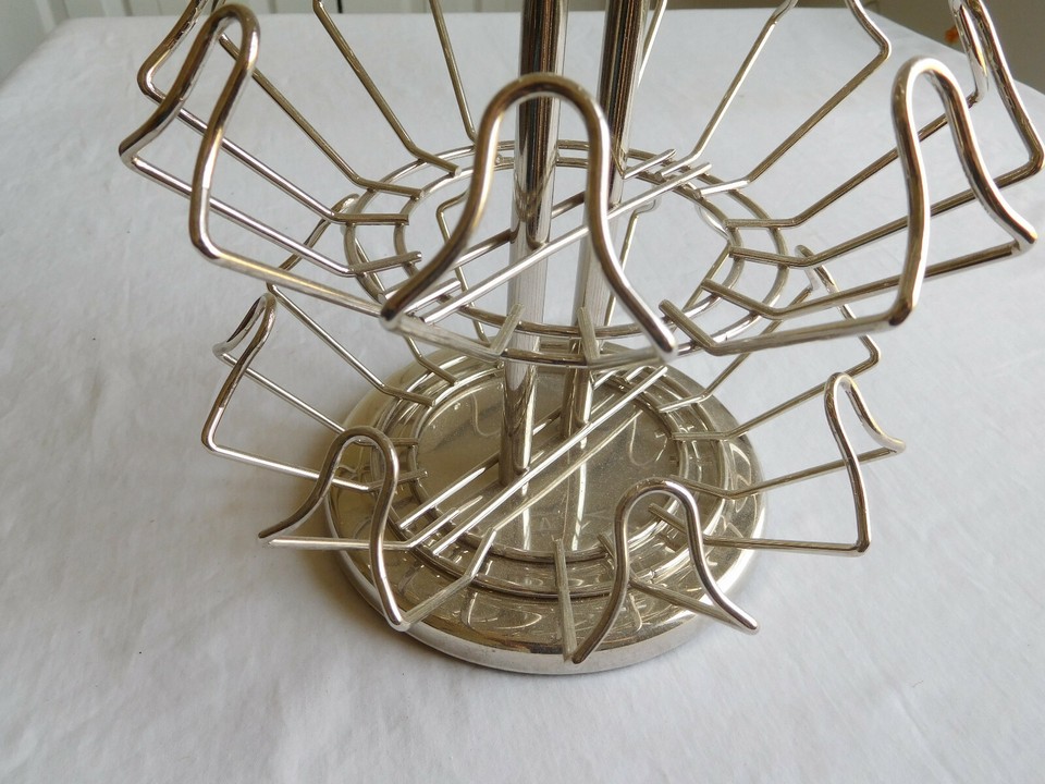 Rotating revolving 3 TIER DISPLAY CUP RACK Stainless steel 10 inch tall ...