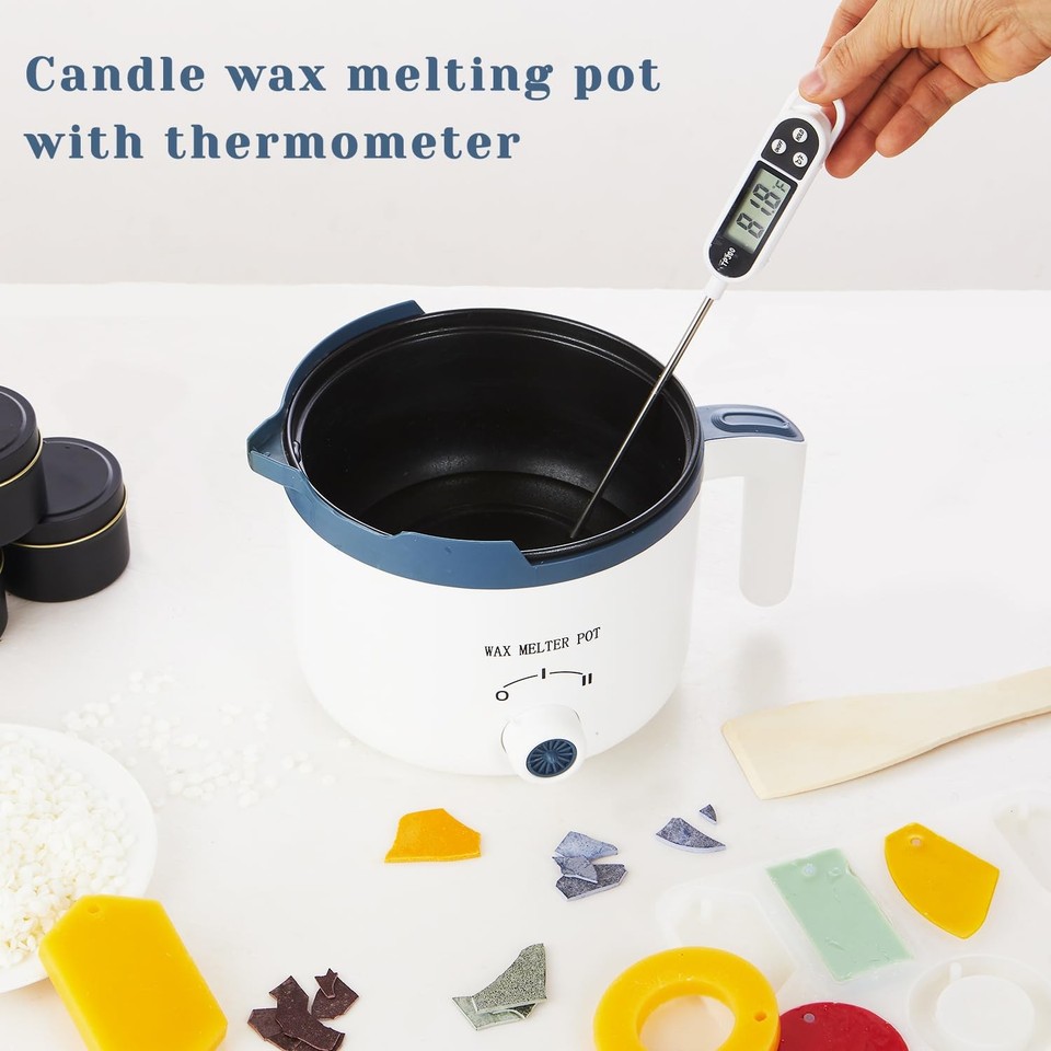Wax Melting Pot with Thermometer, Electric Wax Melter for Candle Making ...