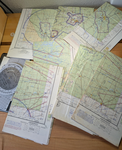 7 Vintage Aeronautical Charts E6B Flight Computer Minnesota Dakota | eBay