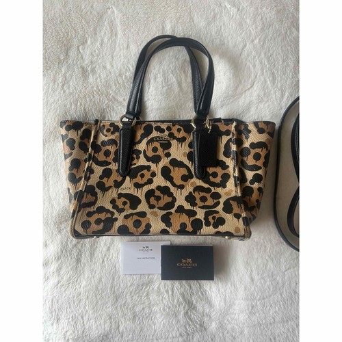 Coach 2way Shoulder Bag PVC Leather Leopard Print Good Condition | eBay