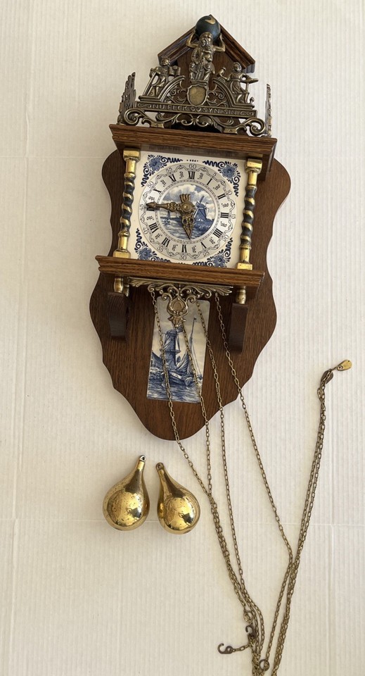 Rare Dutch Zaandam Zaanse 8 Day Wall Clock Delft Holland Franz Hermle ...