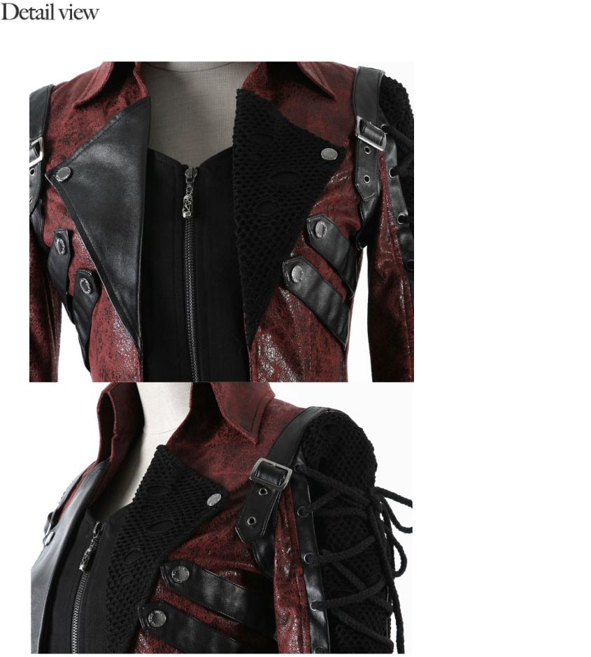 Authentic PUNK RAVE Gothic Vampire Heavy Metal Black Red Jacket Coat ...