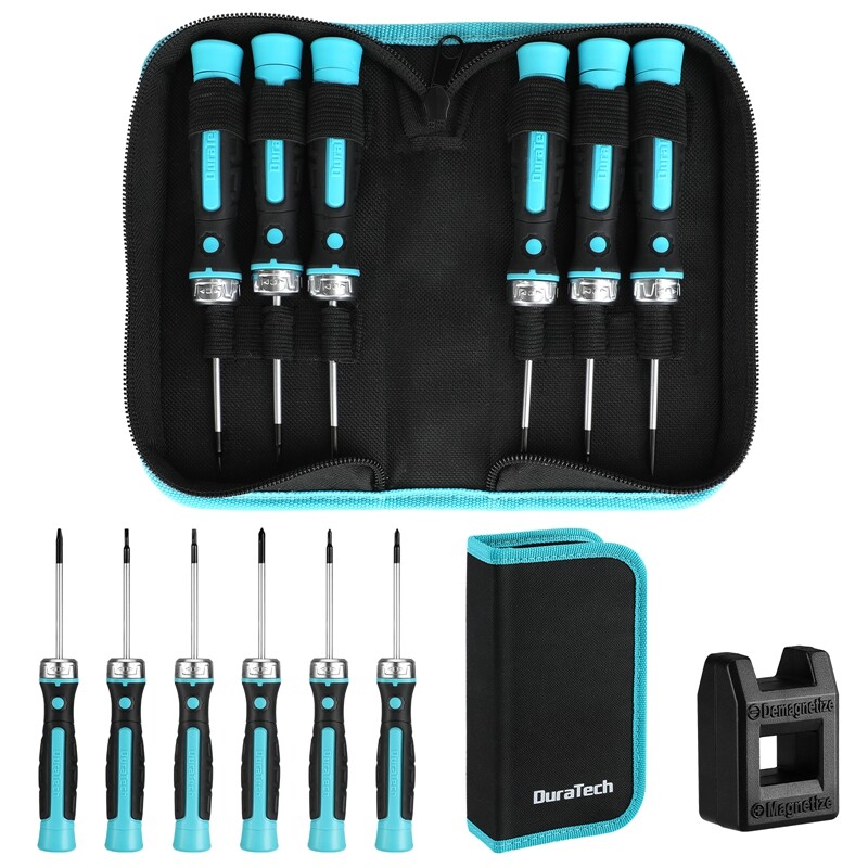 DuraTech 6PCS Precision Screwdriver Set Phillips Slotted Magnetic Screw ...