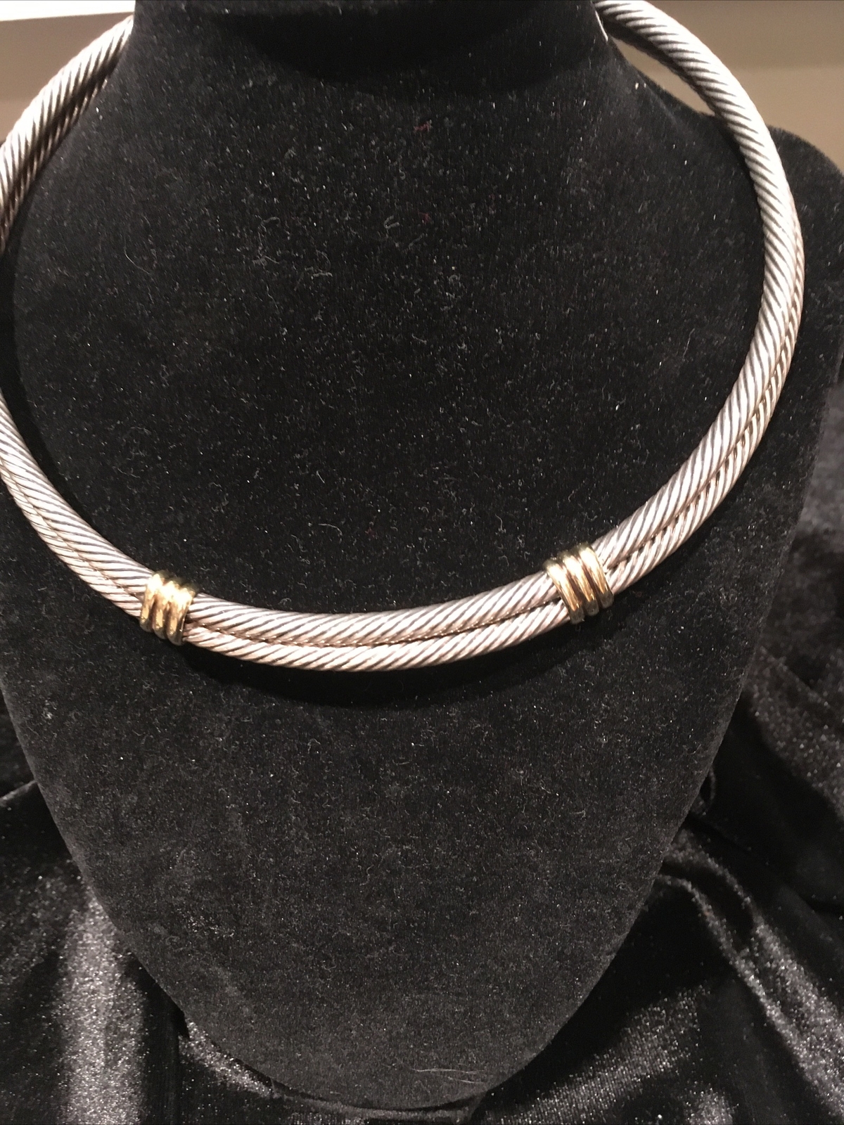 David Yurman double coil collar sterling 14k. - Gem