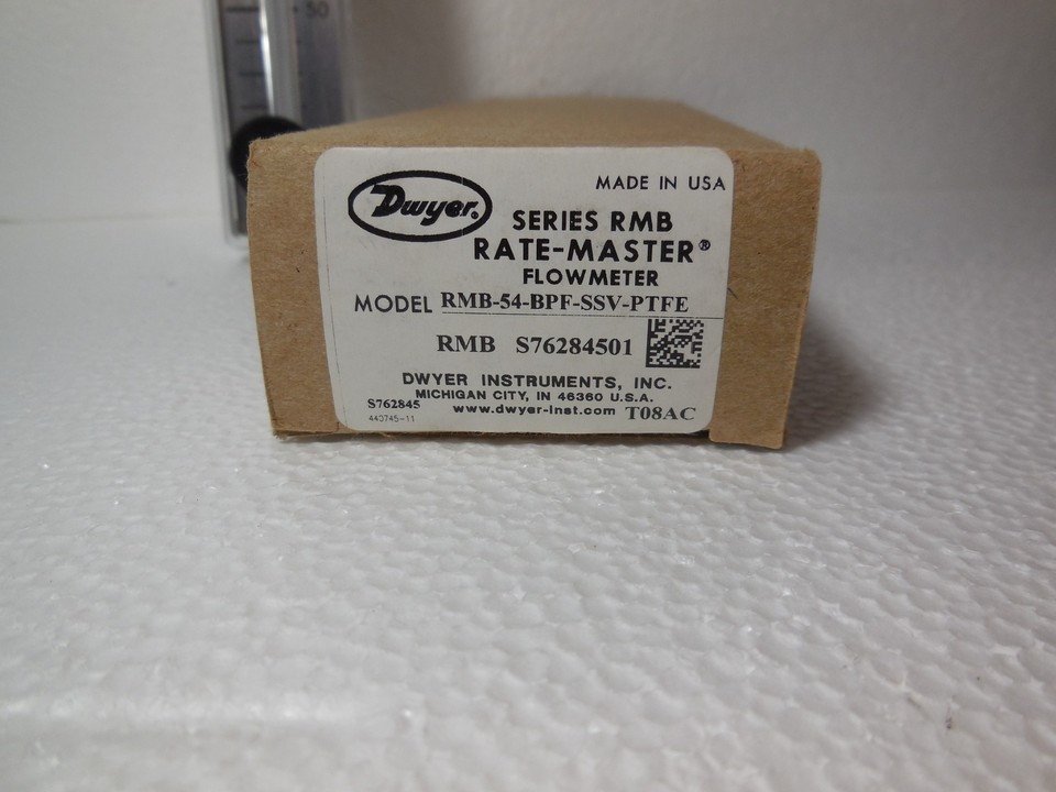 DWYER RMB-54-BPF-SSV-PTFE RATE-MASTER FLOWMETER 20-200 SCFH | eBay