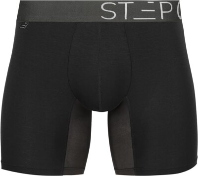 STEP ONE Men's Boxer Brief 1 Pack Moisture-Wicking, Black Currants. L ...