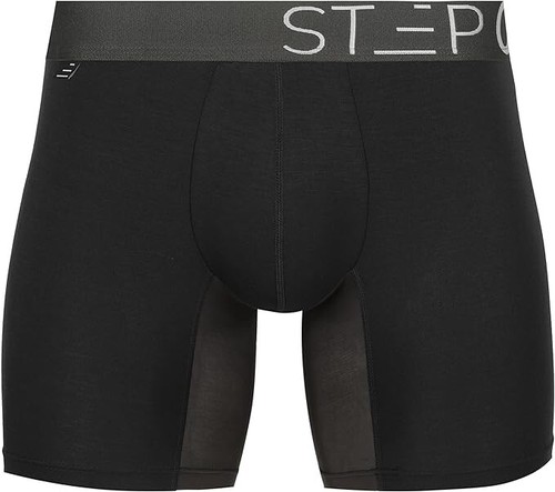 STEP ONE Men's Boxer Brief 1 Pack Moisture-Wicking, Black Currants. L ...