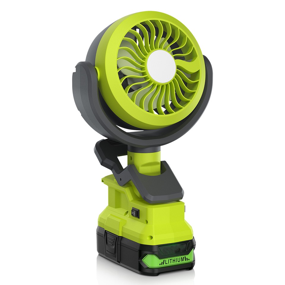 Portable Fan For RYOBI TOOL ONLY 18V Cordless Clamp Fan w/light Jobsite ...