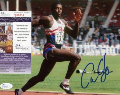 CARL LEWIS OLYMPIC GOLD MEDAL WINNER RUN SIGNED 8X10 PHOTO W/ JSA ...