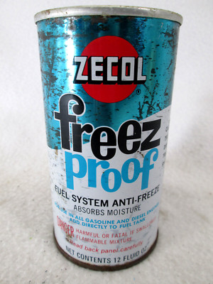 Vintage 1970's Zecol Freez Proof gas line fuel system anti freeze empty ...