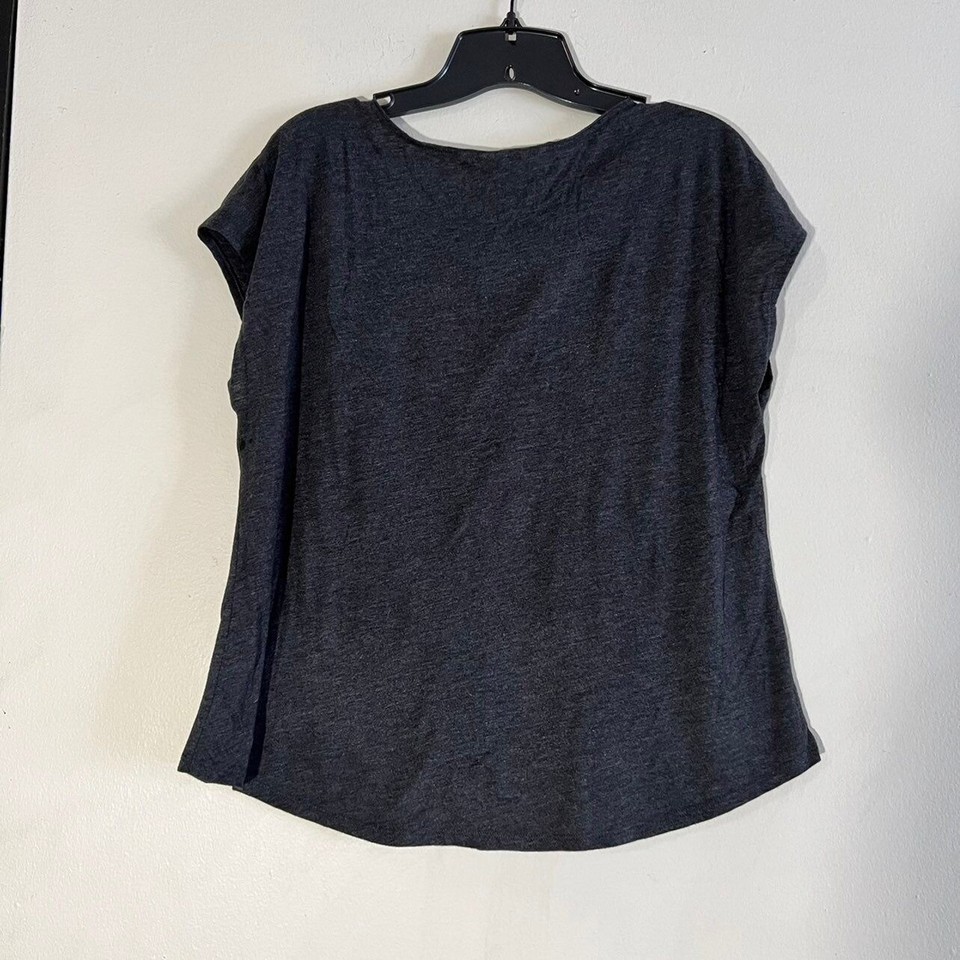 Victoria's Secret Graphic Scoopneck Tee Charcoal Silver Metallic Size S ...