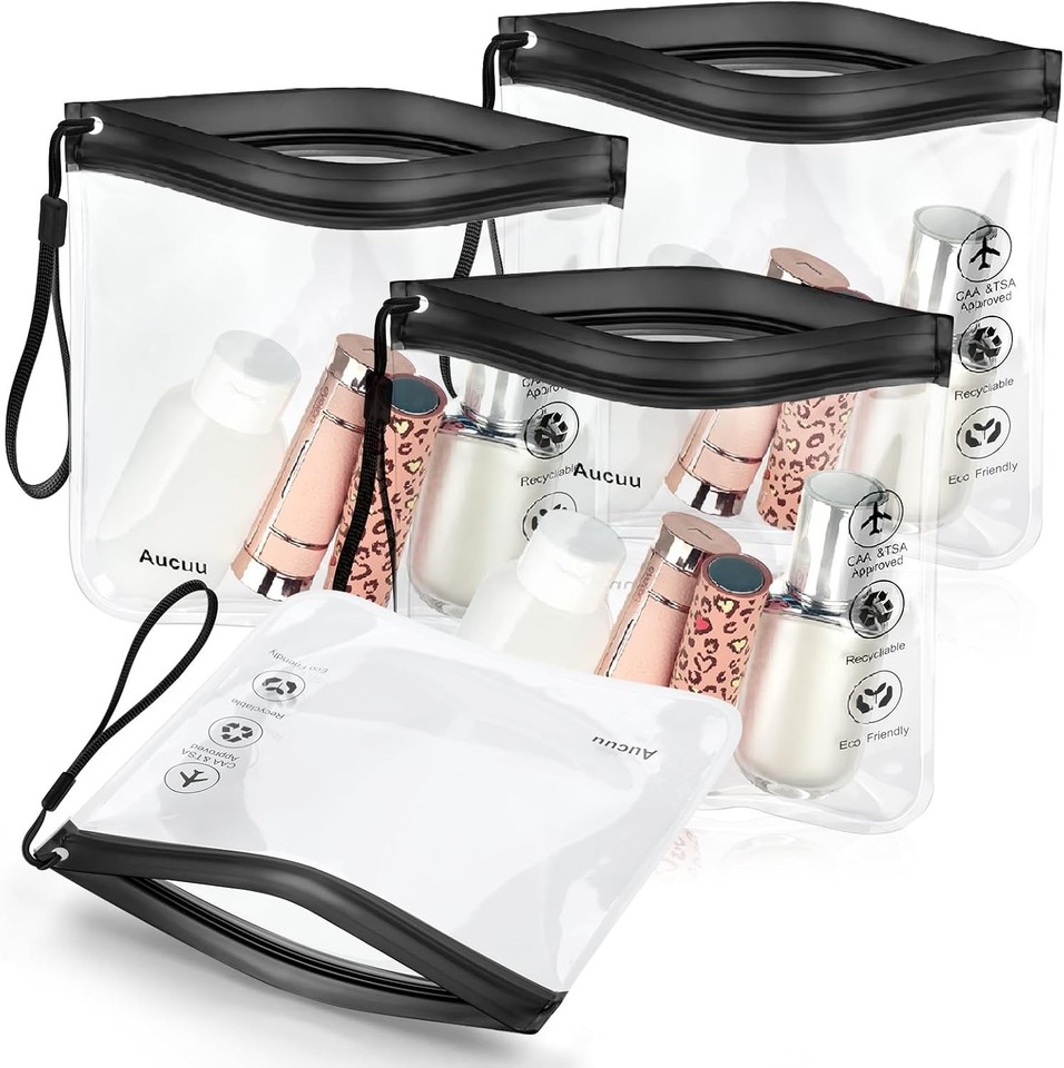 6Pcs Clear Travel Toiletry Bag, Airport Security Liquid Bag Travel ...