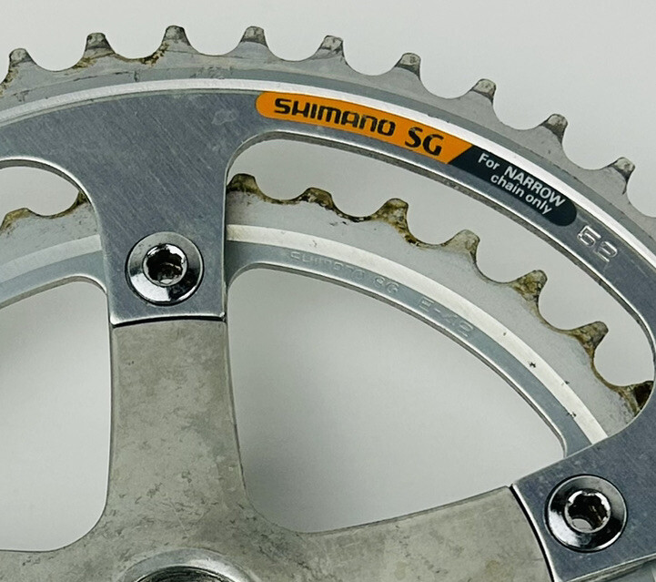 Vintage JAPAN Shimano FC-A550 Crankset Silver Chain Ring Sprocket 42/52 ...