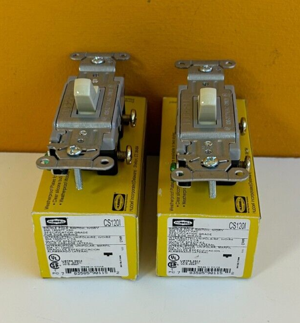 Hubbell CS120i (Lot of 2) 20A 120/277 VAC 1 Pole Commercial Toggle ...