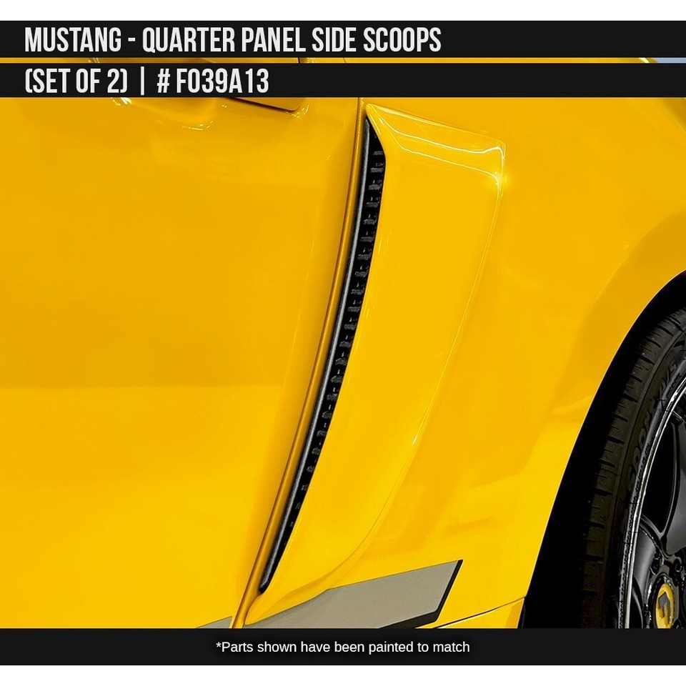 Fits 24-25 Ford Mustang Air Design Quarter Panel Scoops Satin Black 2pc ...