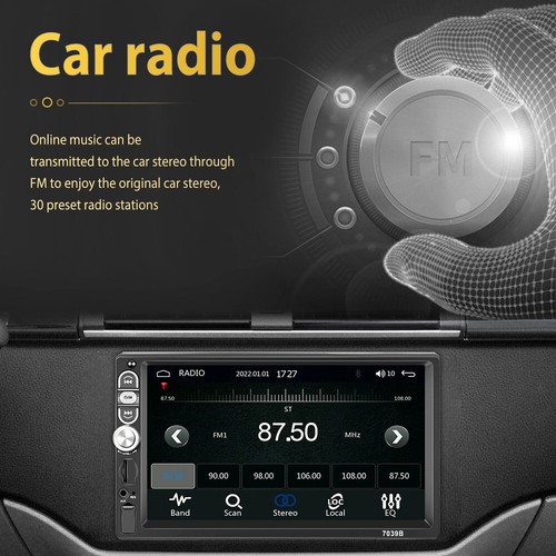 Car 7in Radio Carplay Android Auto Bluetooth FM Stereo Steering Wheel ...