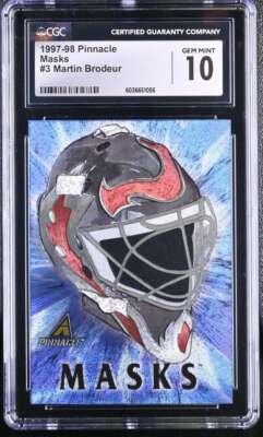 CGC Gem Mint 10 1997-98 Pinnacle Pinnacle Masks 3 Martin Brodeur | eBay
