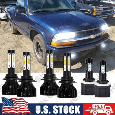 For S10 1998-2003 - 6x Front LED Headlight Hi/Lo+ Fog Light Bulbs Kit ...