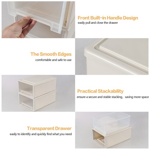 12 Qt. Plastic Stackable Storage Drawer Small Drawer-type Desk ...