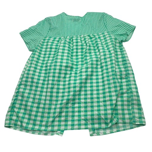 TOTI FASHION Women Large Vintage Green White Gingham Check Nightgown ...
