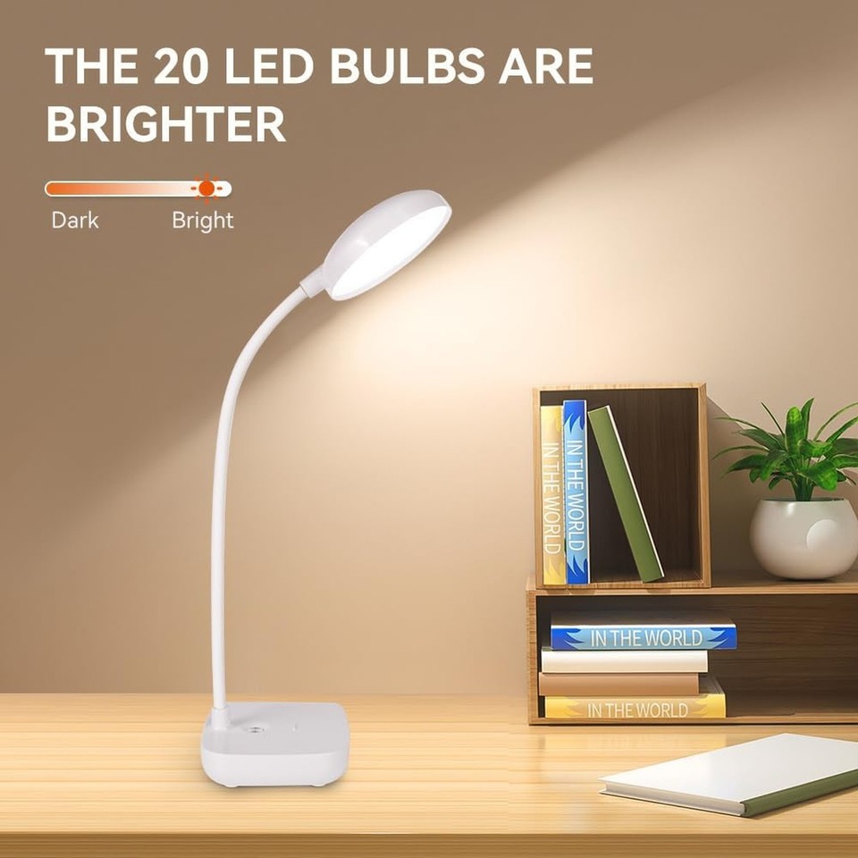 Battery Desk Lamp Light,Black,Cordless desk lamp rechargeable,Small ...