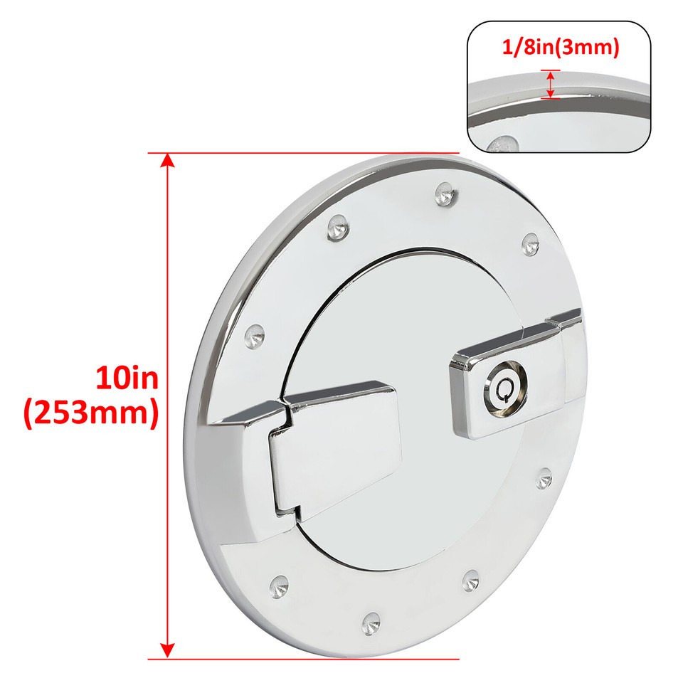 For Hummer H2 2003-09 Locking Fuel Door Gas Tank Cap Cover ALUMINUM ...
