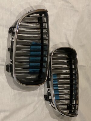 BMW E81 E87 Left & Right Chrome Kidney Grilles 51137077129 51137077130 ...