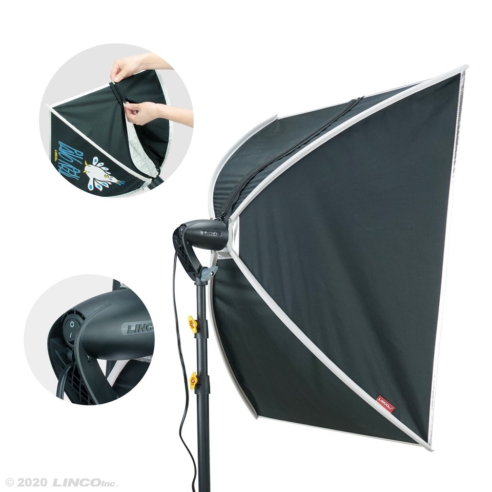 LINCO 2 Softbox Light Kit Photo Studio Photography Continuous Lighting ...