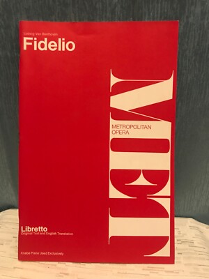 Vintage MET Metropolitan Opera Libretto Fidelio Ludwig Van Beethoven ...