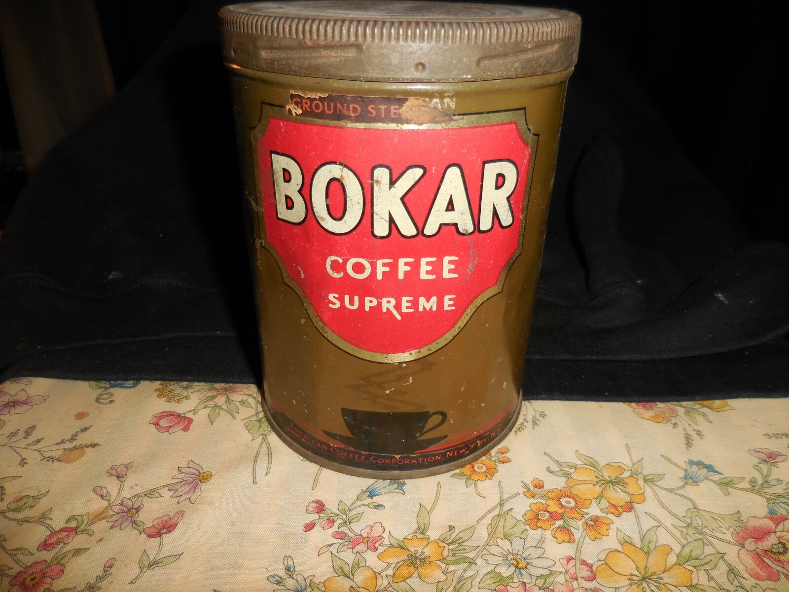 Vintage Bokar Supreme Coffee Tin Can 5 1/2" 1 Pound Can | eBay