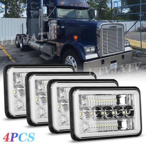 4PCS For Freightliner Classic XL FLD120 Peterbilt 379 4x6" Inch LED ...