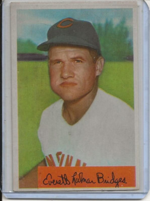 1954 Bowman Baseball Card Rocky Bridges I/F Cincinnati Redlegs NR MT ...