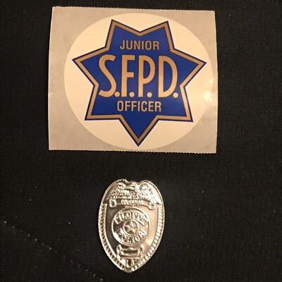 vintage Toy Plastic Police Badge Pin & San Francisco SFPD Star Sticker ...
