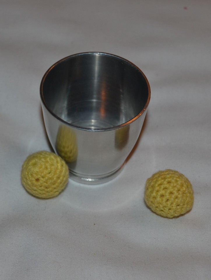 Vintage Magic Trick -Aluminum Mini Cups & Balls - Mini Chop Cup - Ickle ...