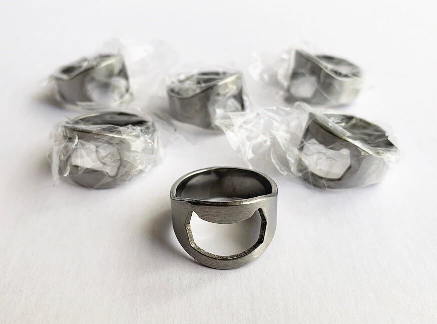 Bottle Opener Stainless Steel Bartender Ring Lot - SET OF 6! | eBay