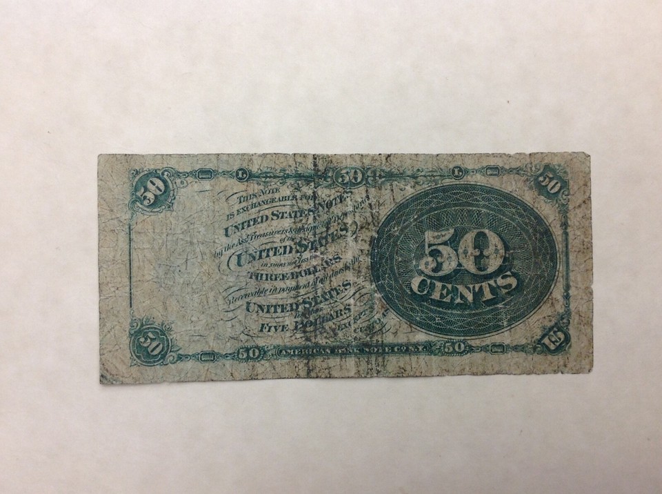 ~ Fr 1376 50 CENTS 4TH ISSUE US FRACTIONAL CURRENCY - VIOLET FIBERS ...