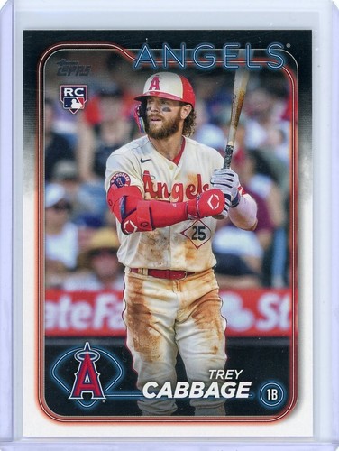 Trey Cabbage Rookie RC 2024 Topps Series 1 Base #321 Los Angeles Angels ...