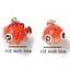 Charm, 2 Adorable 3 Dimensional Resin Hand Painted Orange Puffy Fish ...