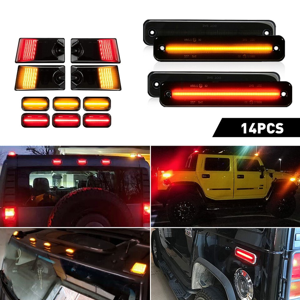 For 2003-2009 Hummer H2 Roof LED Cab Side Marker Bright Lamps Running ...