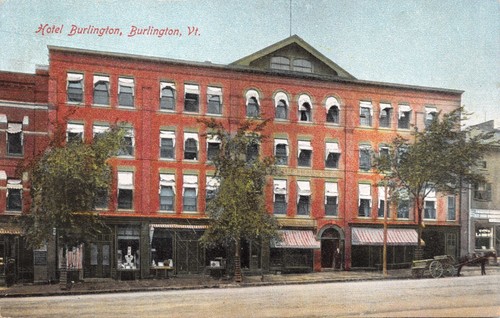 Burlington Vermont~ Hôtel Burlington-Storefronts-Built En 1887 Postale ...