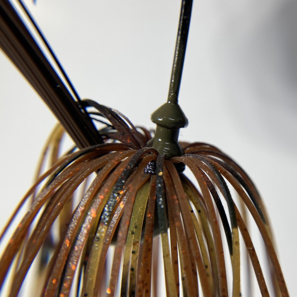 3 Hand-Tied, 3/8-oz. Brown/Amber Craw Recessed Flat-Eye Flipping Jigs ...