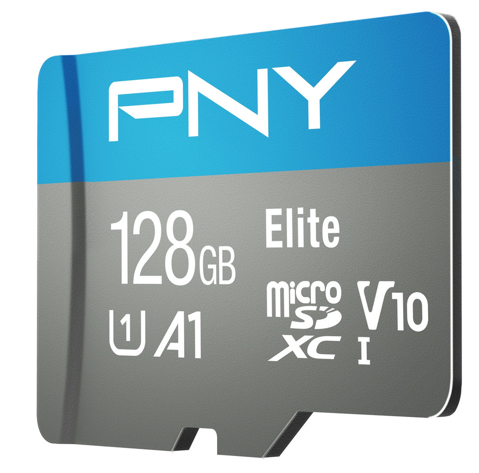 PNY Elite 128GB MicroSDXC Flash Memory Card w/ SD Adapter Class 10 U1 ...